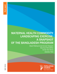 Maternal Health Commodity Landscaping Exercise: A Snapshot of the ...