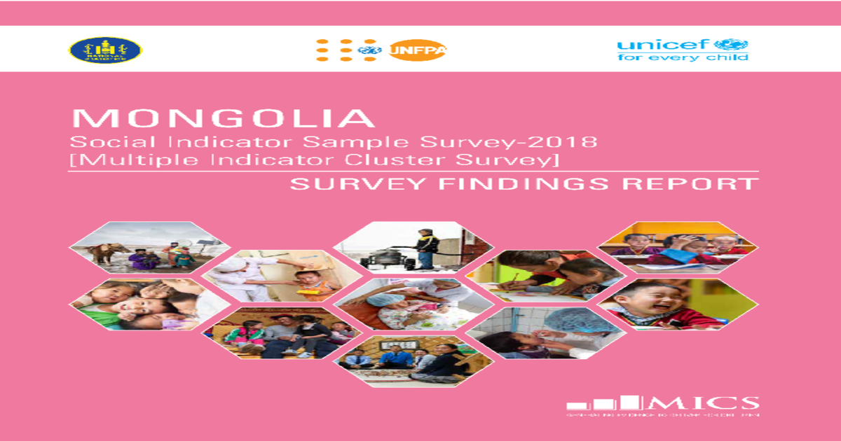 Mongolia - UNICEF Multiple Indicator Cluster Surveys (MICS) 2018 - RHSC